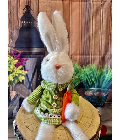 Lime Green Lucky Rabbit Shelf Sitter (Bella)